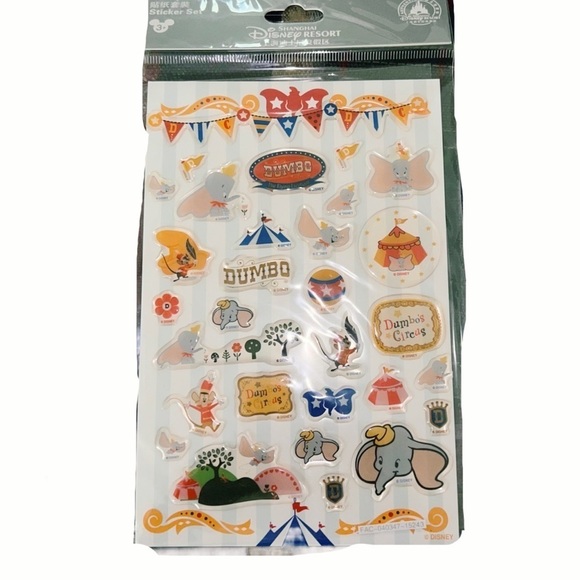 Disney | Toys | Disney Parks Dumbo Theme Puffy Stickers Sheet Classroom ...